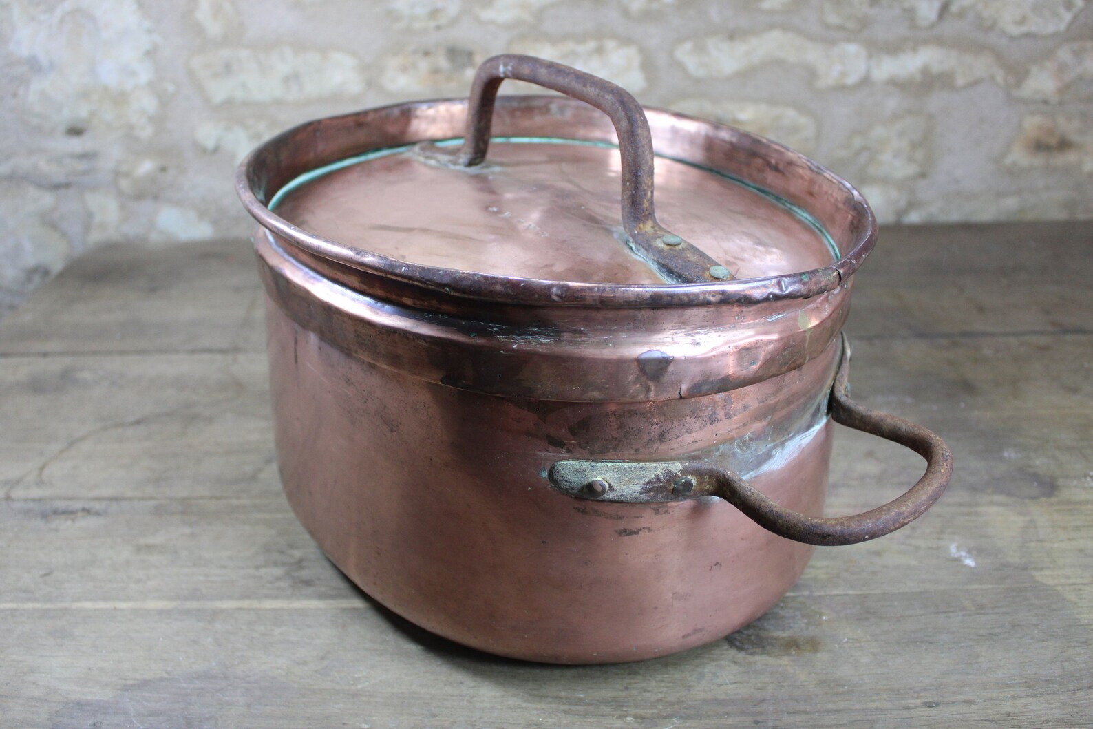 Antique French Daubiere Roasting Copper Cookware Lid Pan Pot - Etsy
