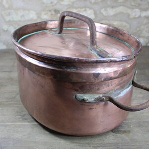 Antique French Daubiere Roasting Copper Cookware Lid Pan Pot - Etsy