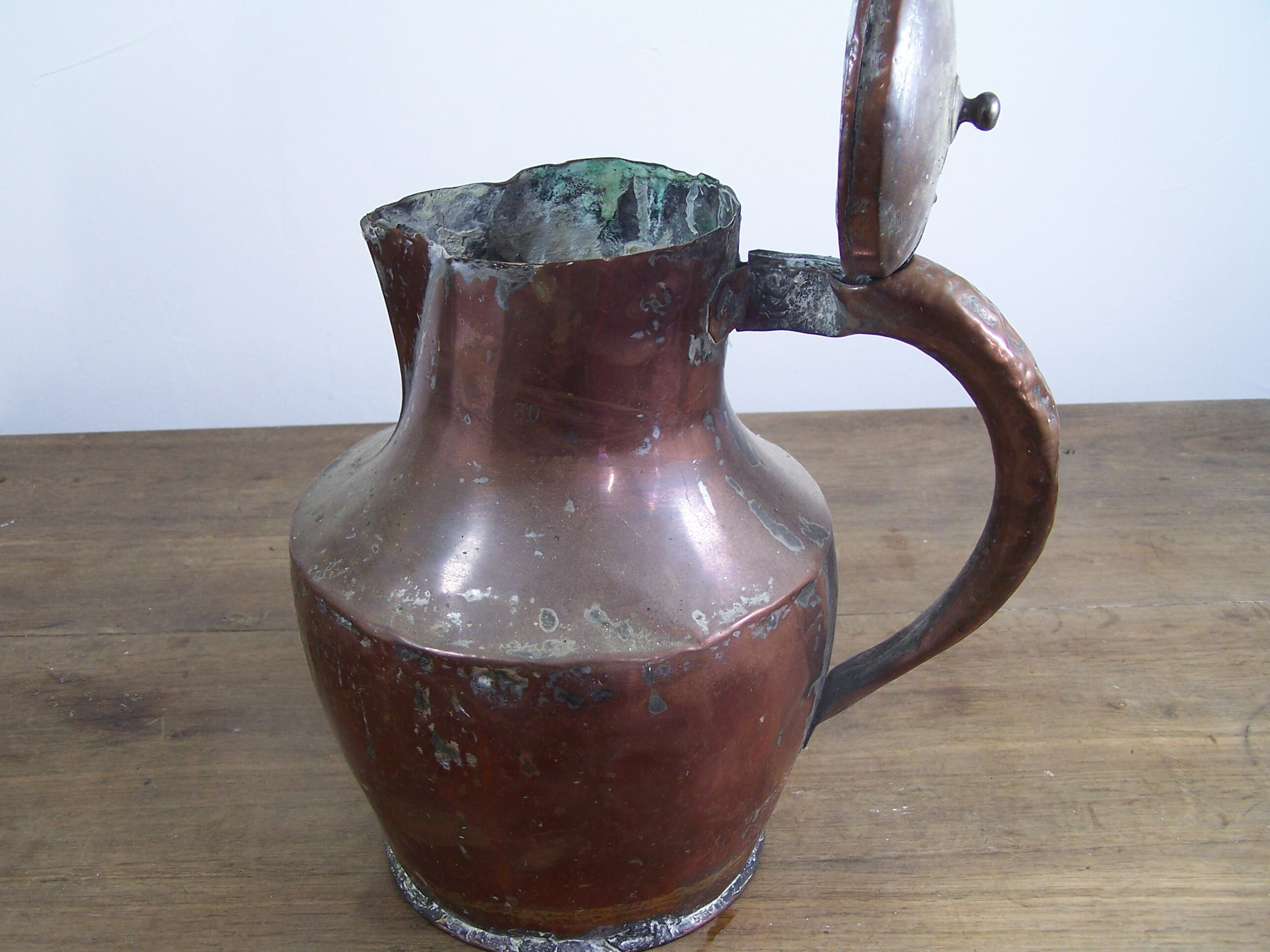 Large 12 Antique French Copper Handmade Jug Pitcher Milk | Etsy