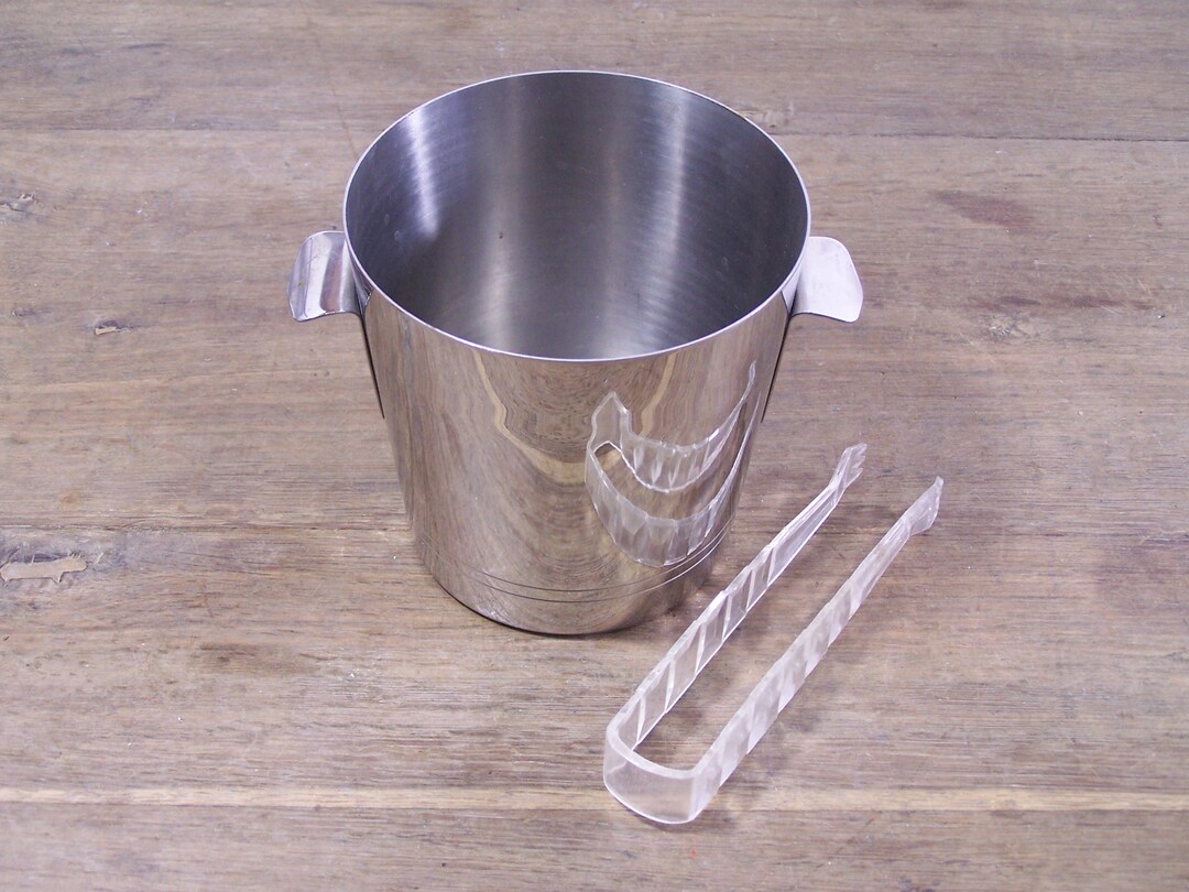 Vintage French Ice Bucket Cooler Tongs Stainless Steel - Etsy
