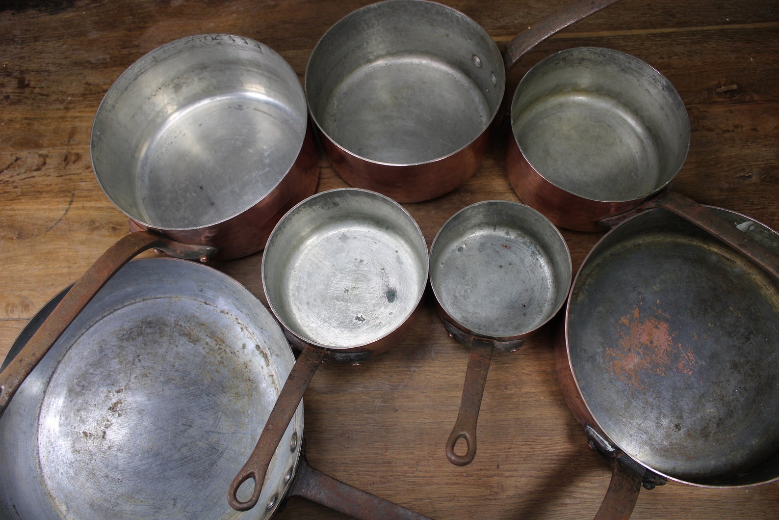 Set 7pc 2mm 10.4kg Villedieu Serie Speciale French Copper Tin Lined ...