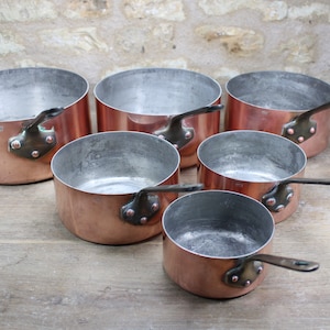 Great 6pc Set Lot Matfer French Copper Cookware Pots Pans Tin - Etsy