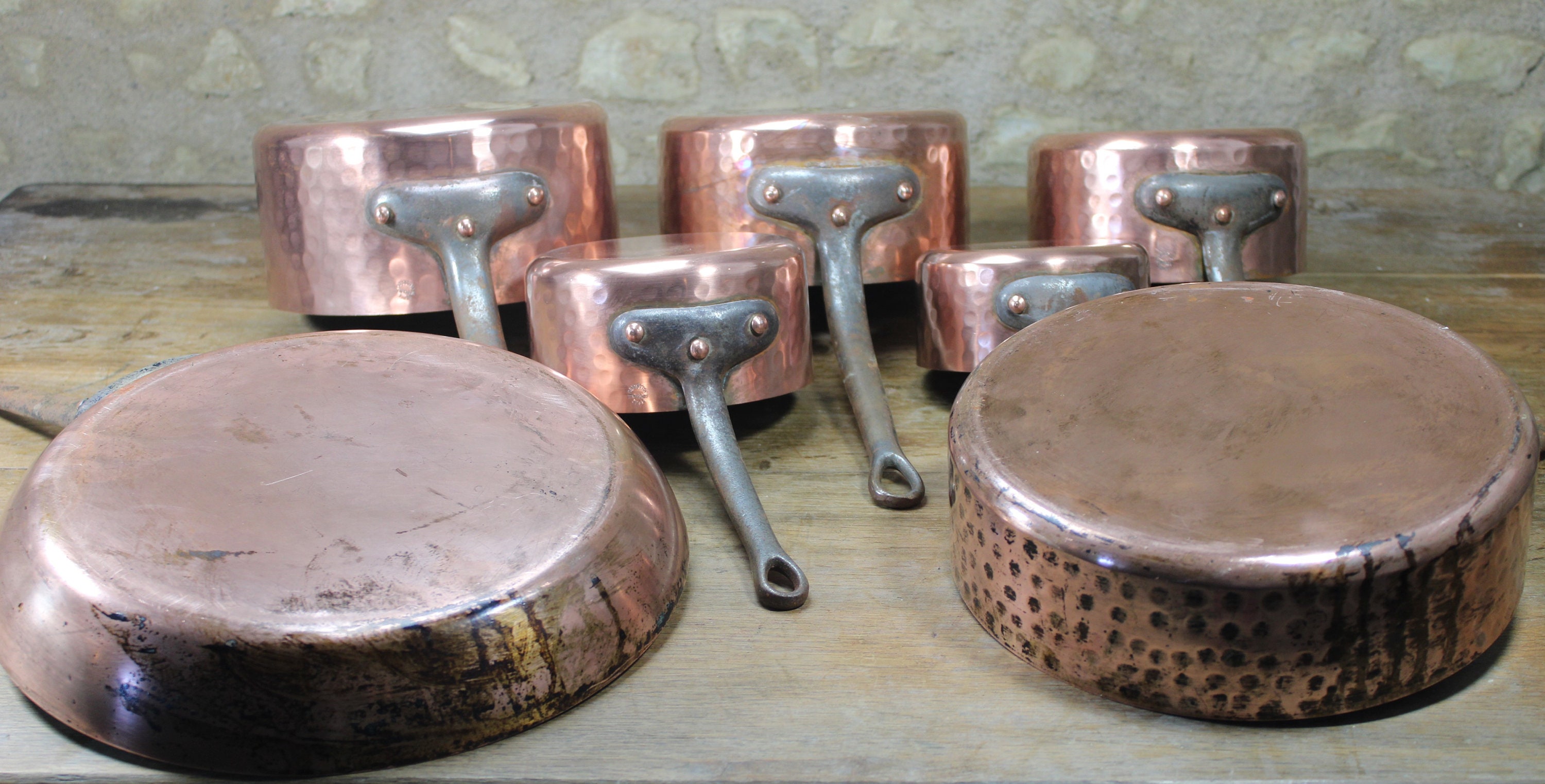 Set 7pc 2mm 10.4kg Villedieu Serie Speciale French Copper Tin Lined ...