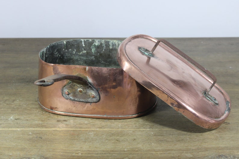 Antique French Copper Braising Pan Daubiere Stew Stock - Etsy