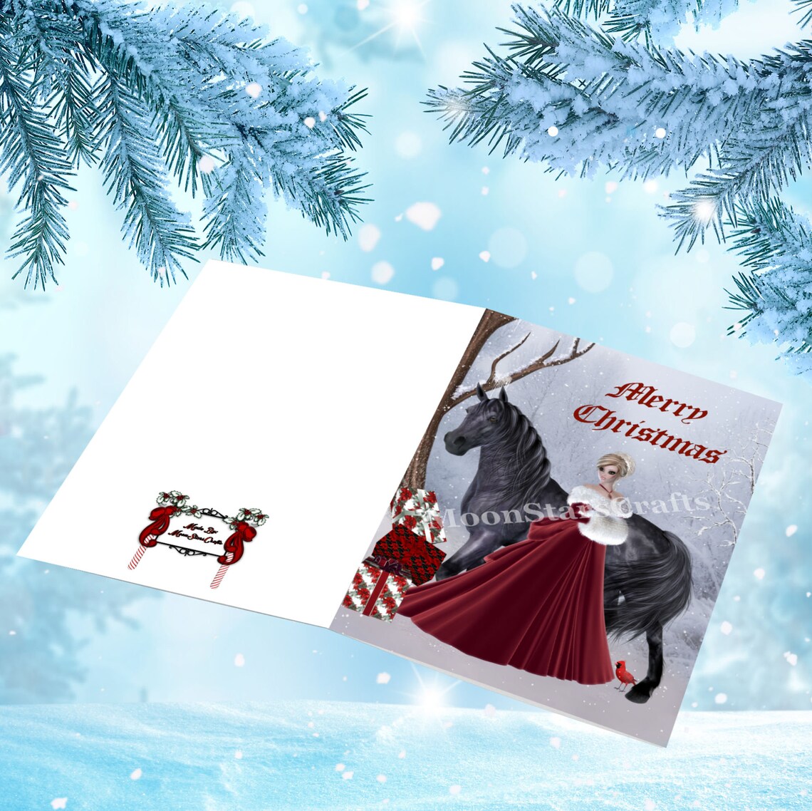 Printable Merry Christmas Card Instant Download Holiday Card - Etsy