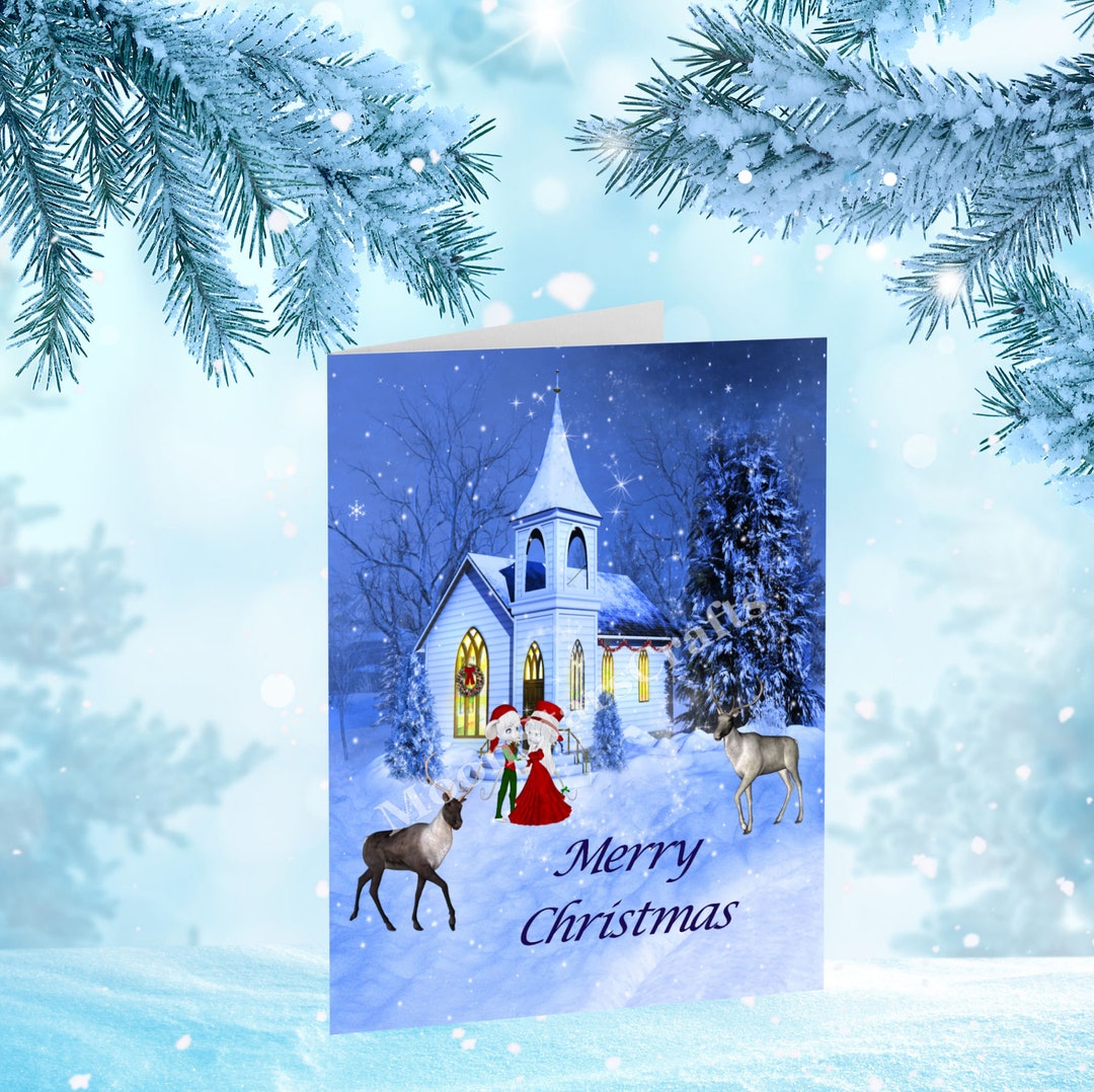Printable Merry Christmas Card Instant Download Holiday Card - Etsy