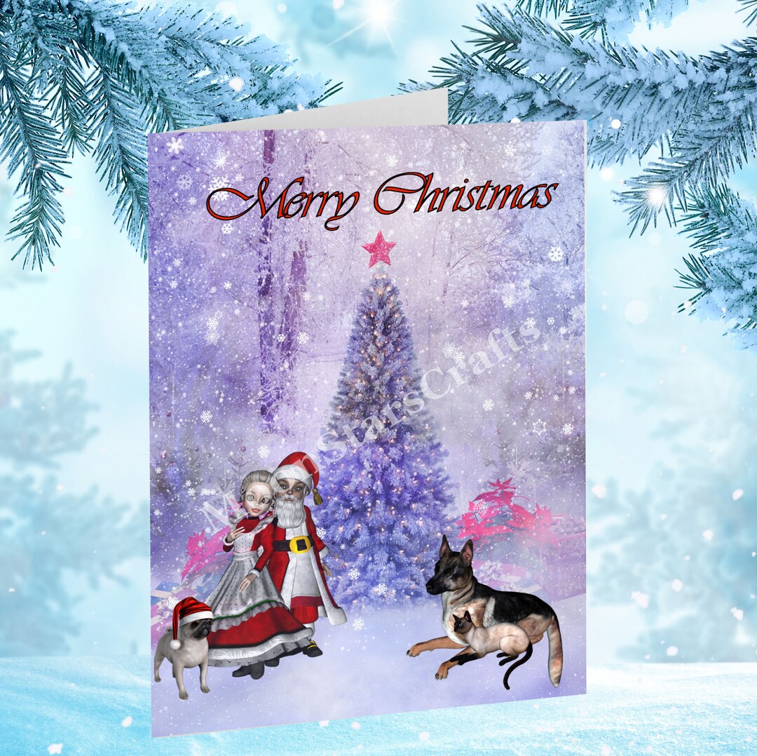 Printable Merry Christmas Card Instant Download Holiday Card - Etsy