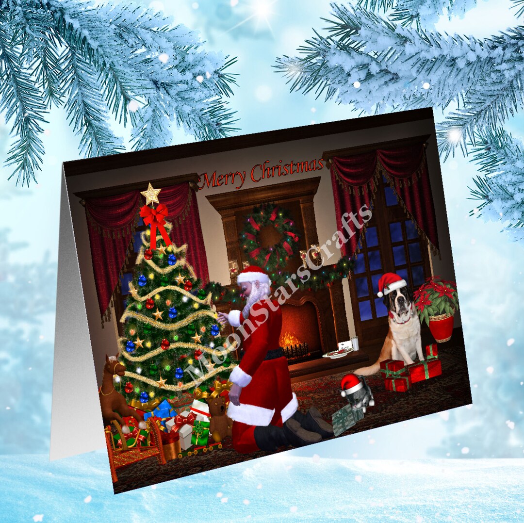 Printable Merry Christmas Card Instant Download Holiday Card - Etsy