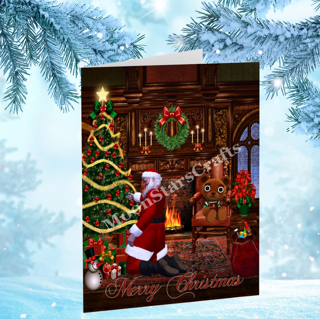 Printable Merry Christmas Card Instant Download Holiday Card - Etsy