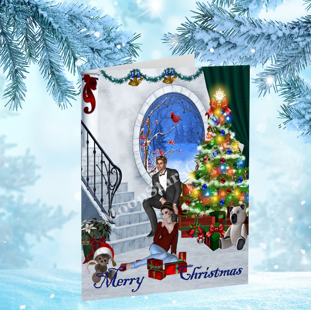 Printable Merry Christmas Card Instant Download Holiday - Etsy