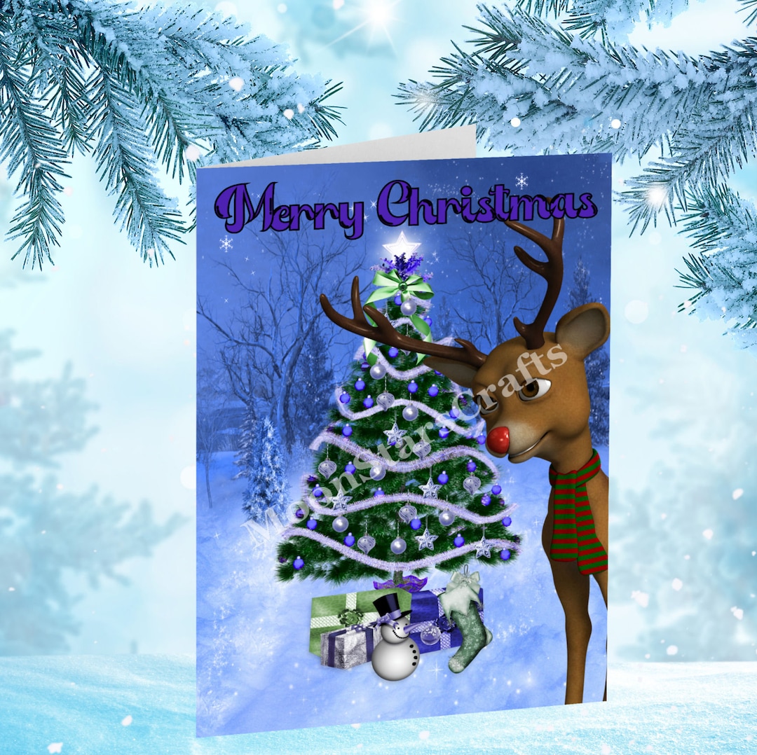 Printable Merry Christmas Card Instant Download Holiday Card - Etsy