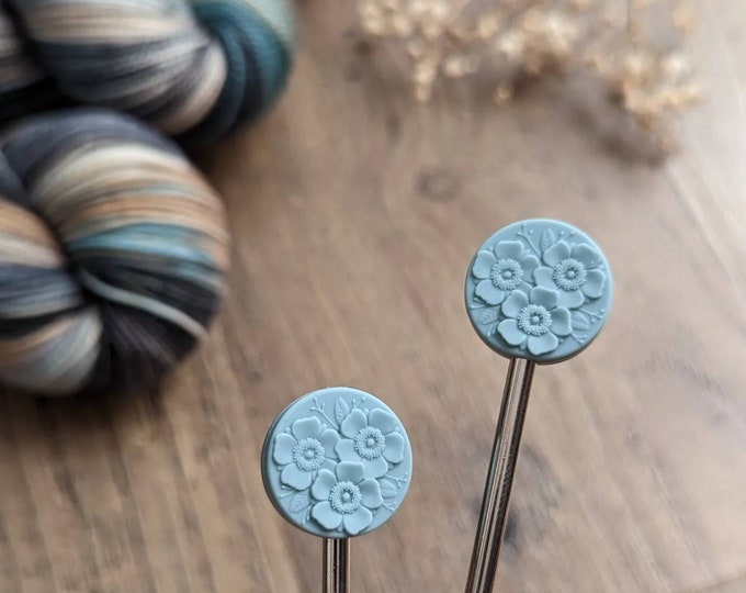 Needle Protectors Floral Disk Blue - Etsy