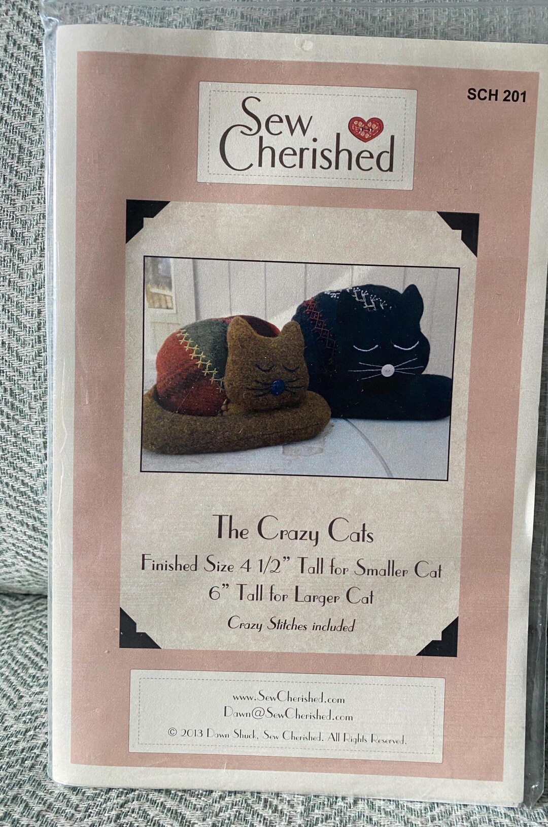 The Crazy Cats Sewing Pattern, Stuffed Cats Sewing Pattern, Crazy Quilt ...