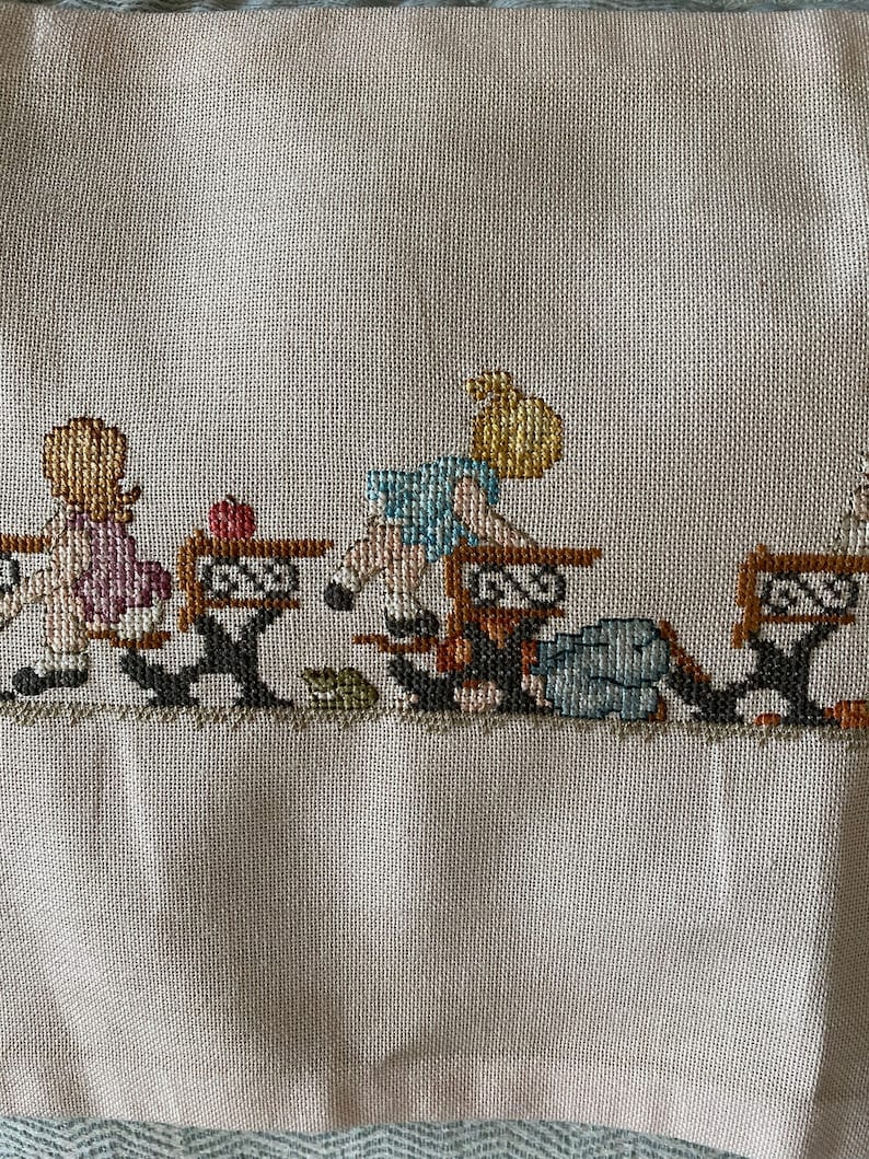 Completed Counted Cross Stitch - Classroom, School, Children, Teacher ...