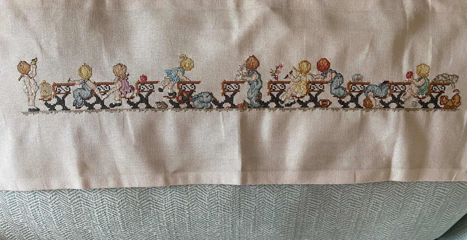 Completed Counted Cross Stitch - Classroom, School, Children, Teacher ...