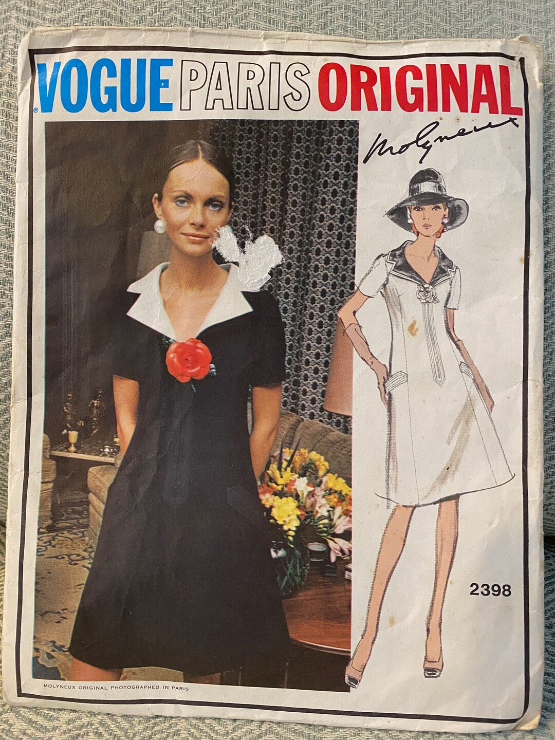 Vintage Vogue Paris Original Pattern # 2398 - Complete, Uncut - Size 12 ...