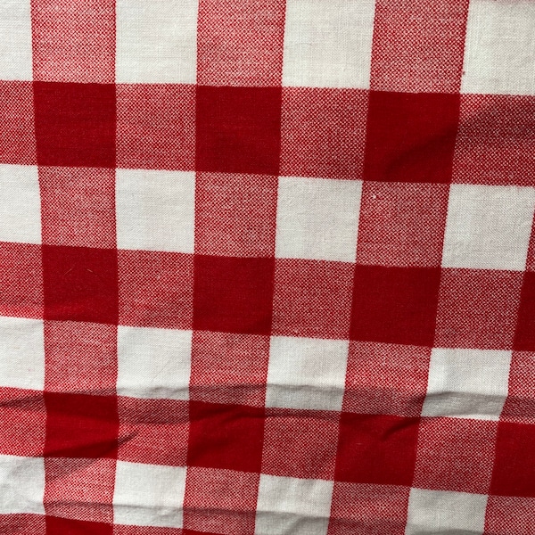 Red Large Gingham Fabric - Etsy