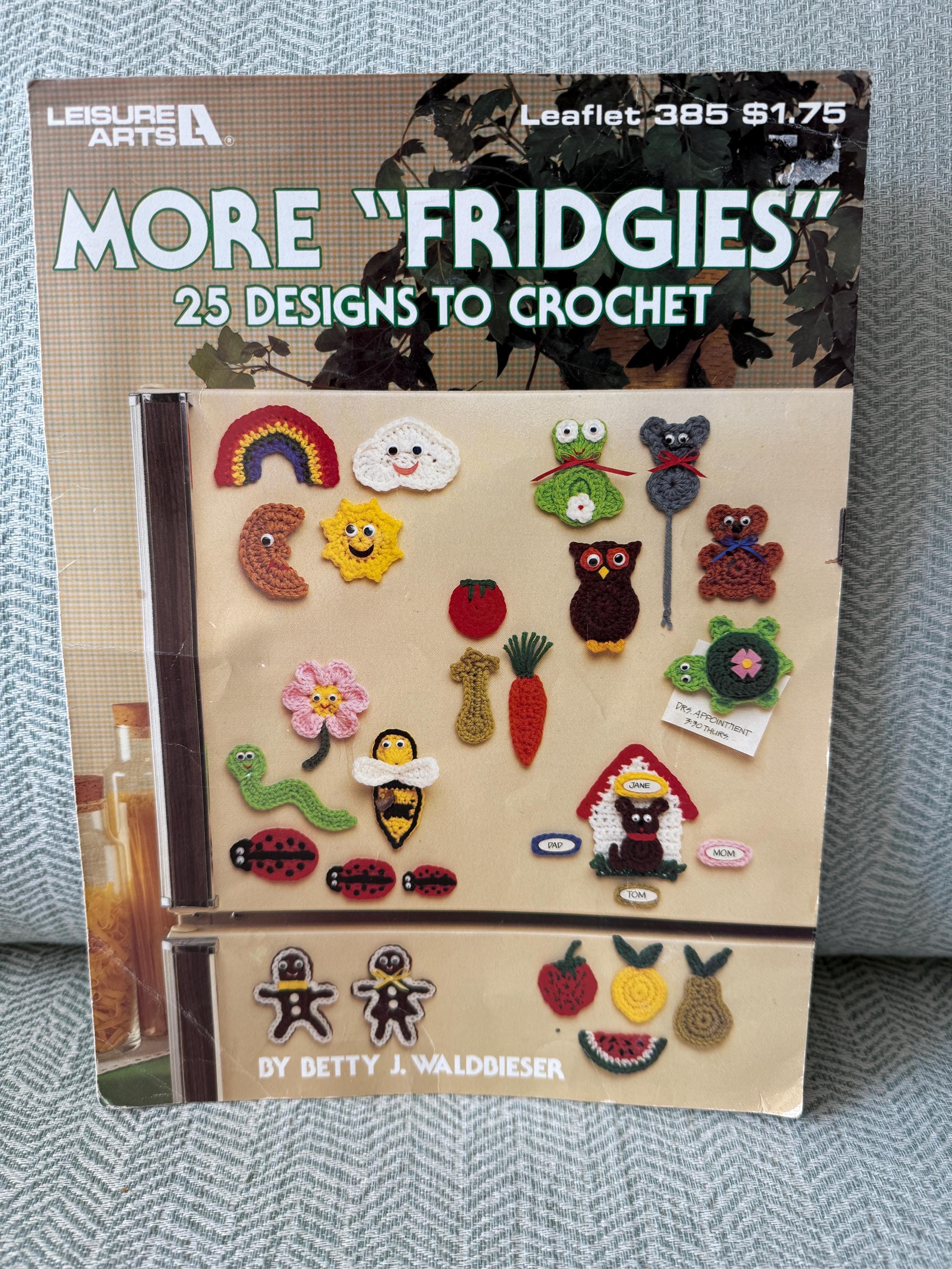 Vintage 1985 Crochet Refrigerator Magnet Patterns: More "fridgies ...