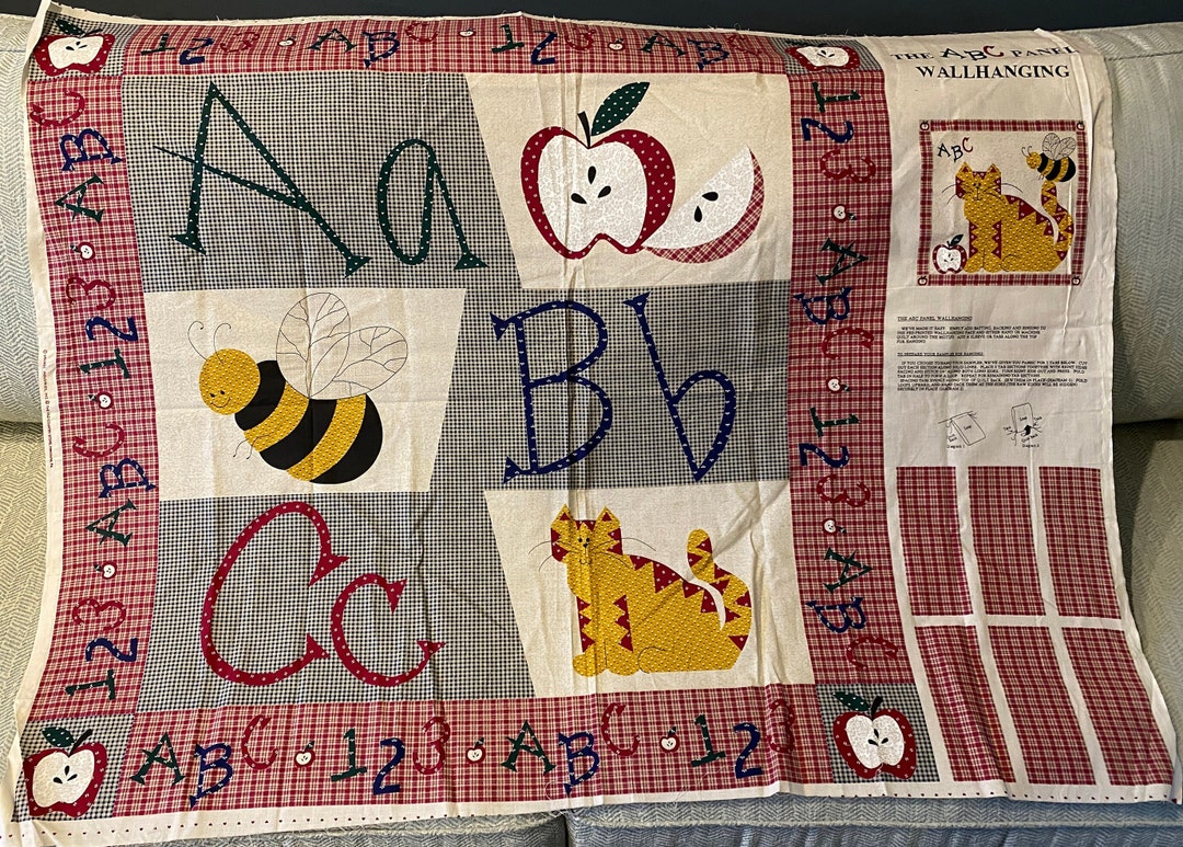 The A, B, C Panel Wall Hanging - the Old Country Store - Fabric Panel ...