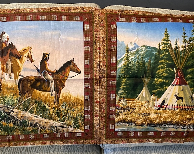 Native American Screen Print Fabric Panel - Etsy