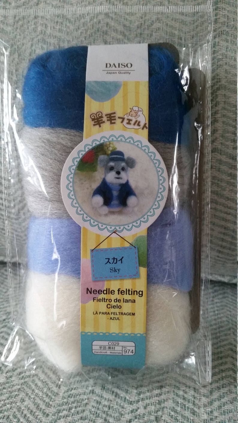 Daiso Needle Felting Tiny Teddy Bear Kit Cielo - Etsy México