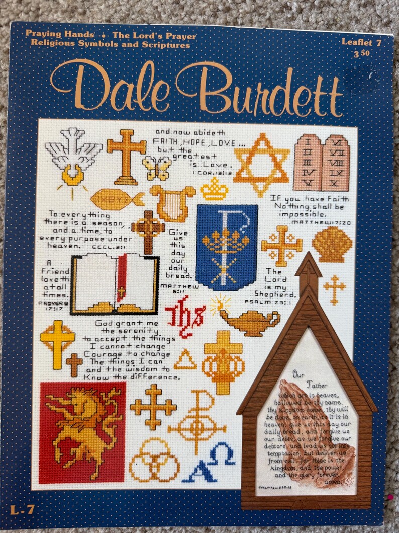 Vintage Dale Burdett Cross Stitch Booklet - Religious Symbols and ...