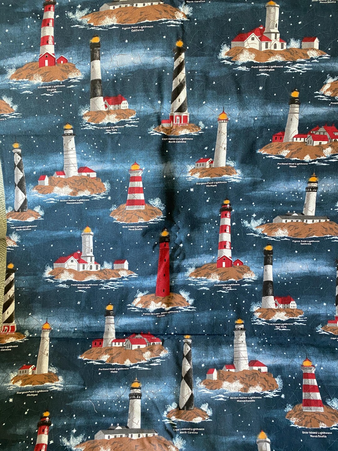 Lighthouse Fabric Fat Quarter - Etsy