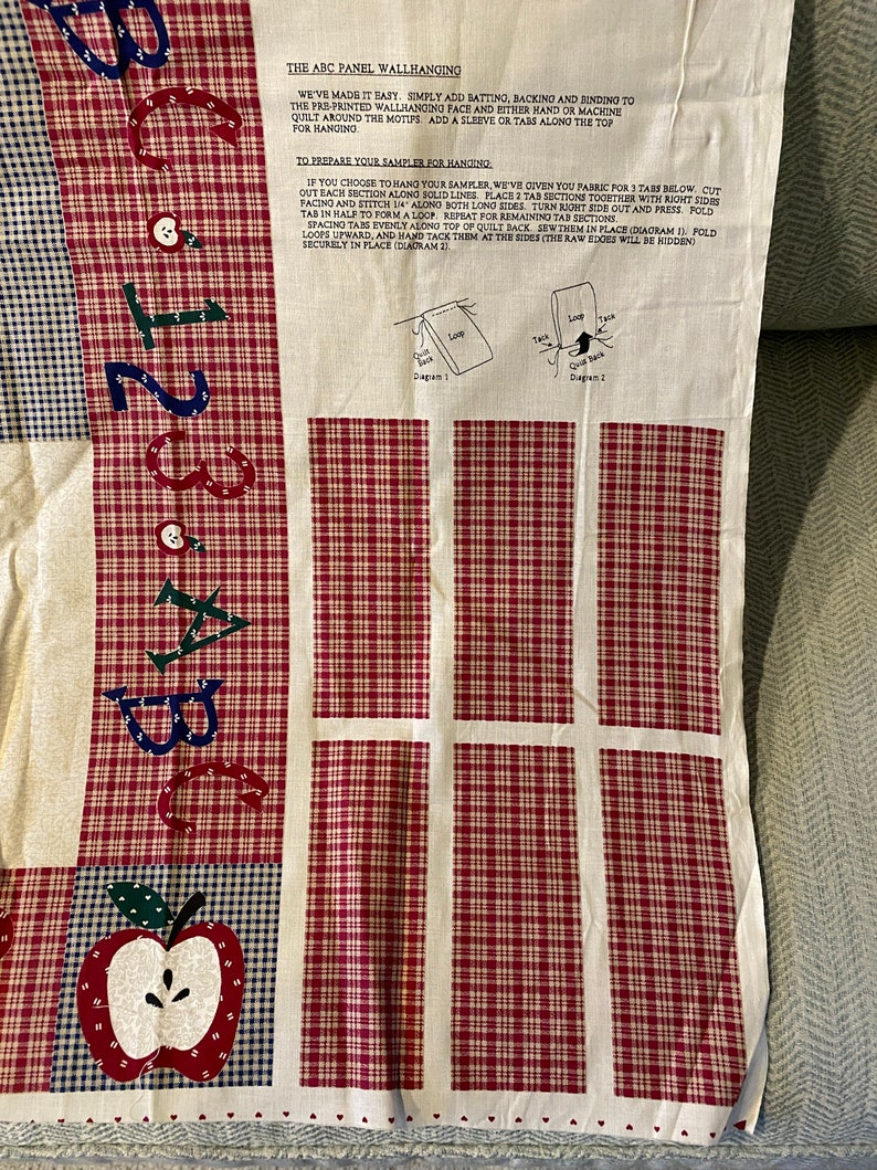 The A, B, C Panel Wall Hanging - the Old Country Store - Fabric Panel ...