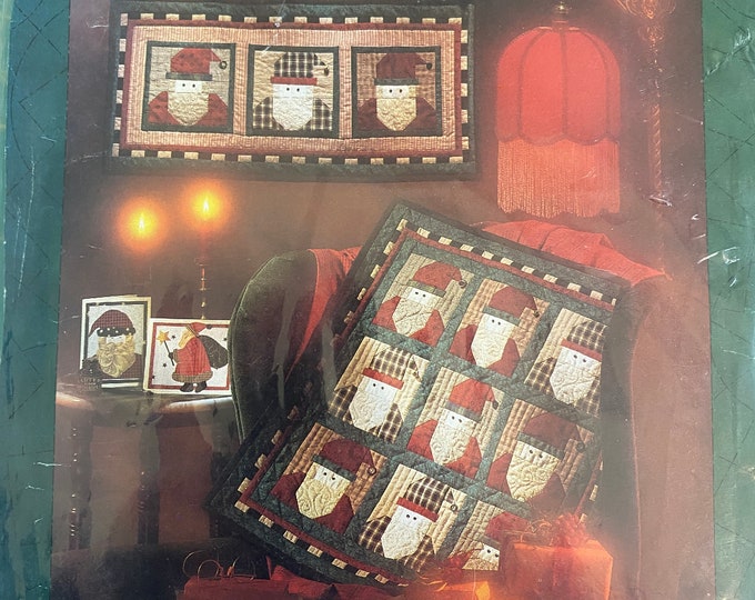 Sew Many Santas Nine Block Santa Quilt and Christmas Card Keeper ...