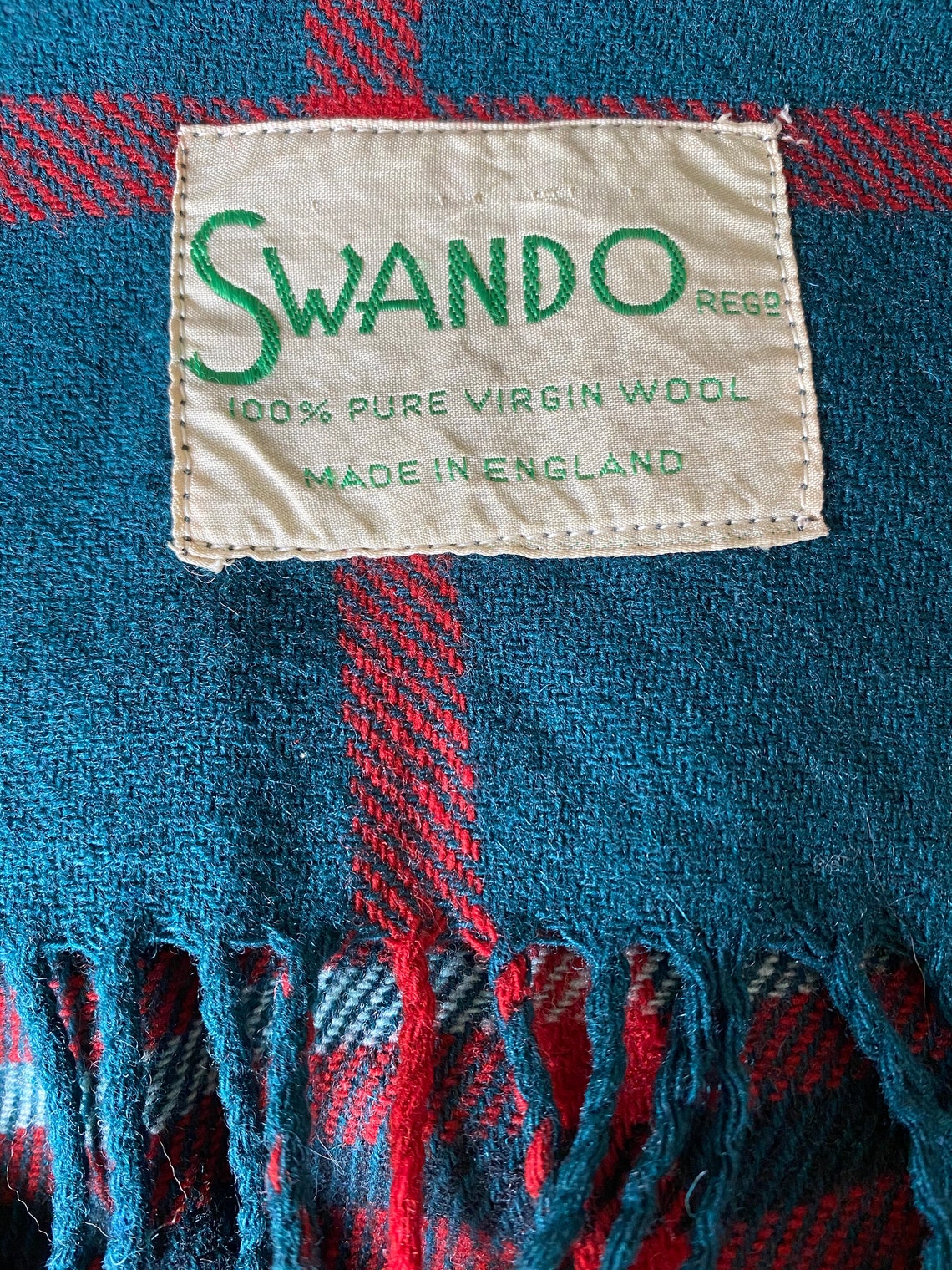 Swando Tartan Plaid Wool Blanket Made in England Shabby, Cottage, Camp ...