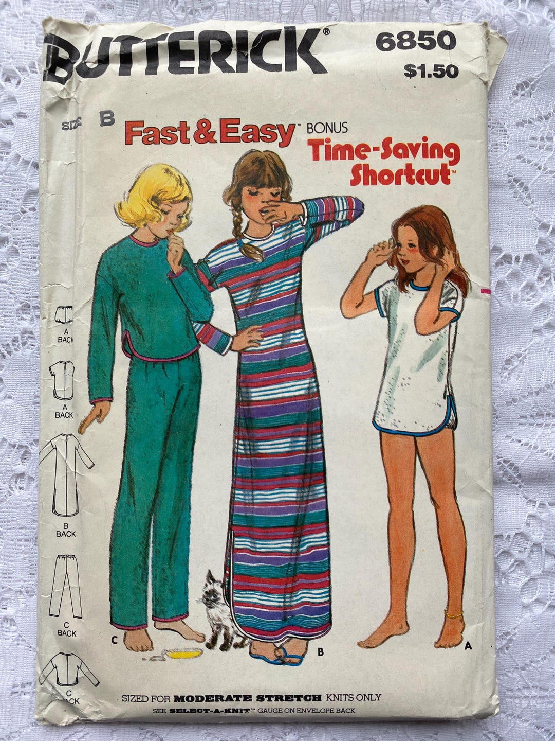 Butterick Pattern 6850, Girls Nightgown, Pajamas & Bloomers, Pattern ...