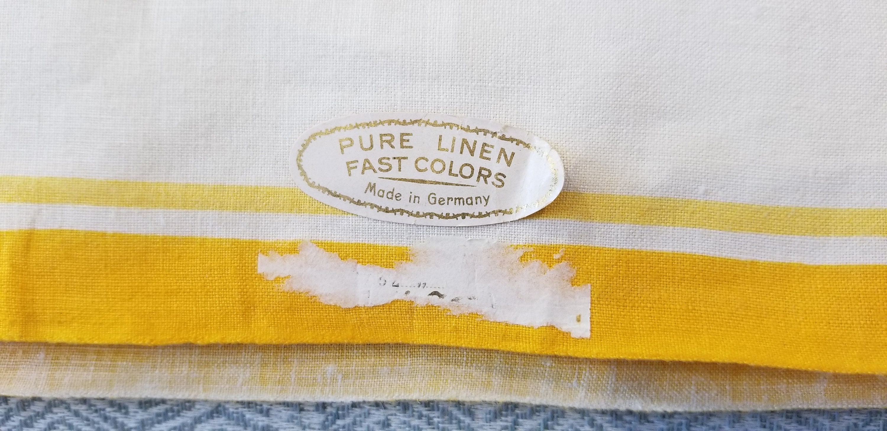 Vintage Floral Printed German Linen Tablecloth- New Old Stock 50" X 53 ...