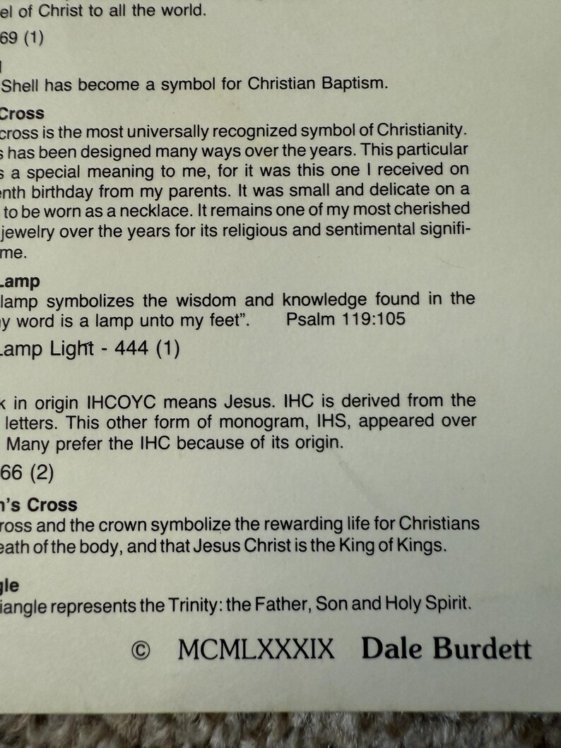 Vintage Dale Burdett Cross Stitch Booklet - Religious Symbols and ...