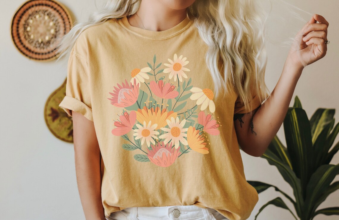 Comfort Colors Wildflower Tshirt Wild Flowers Shirt Floral - Etsy