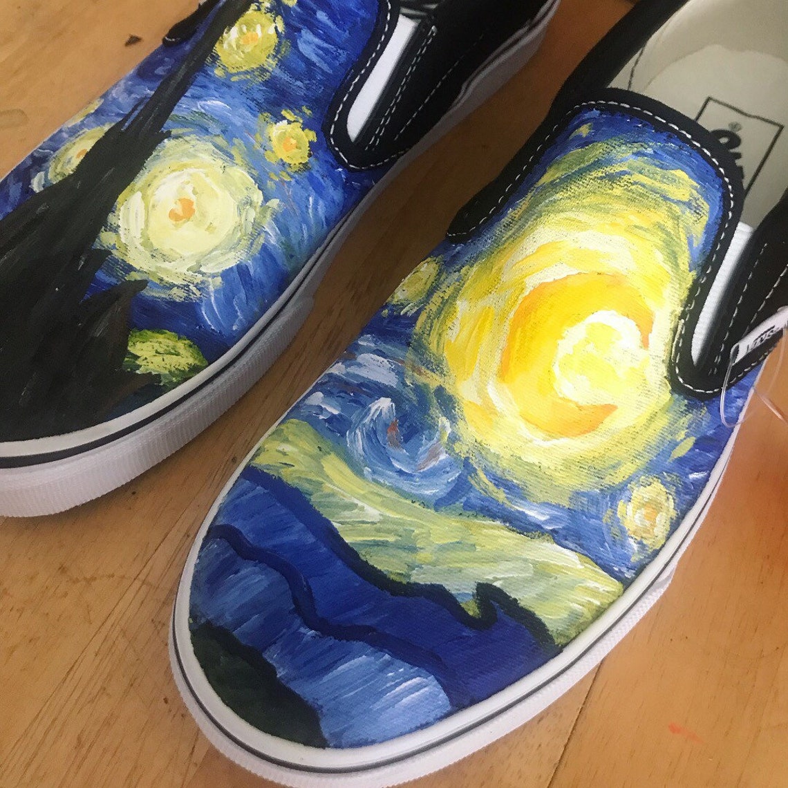 Custom Starry Night Hand-painted Vans | Baby Through Adult Sizes ...
