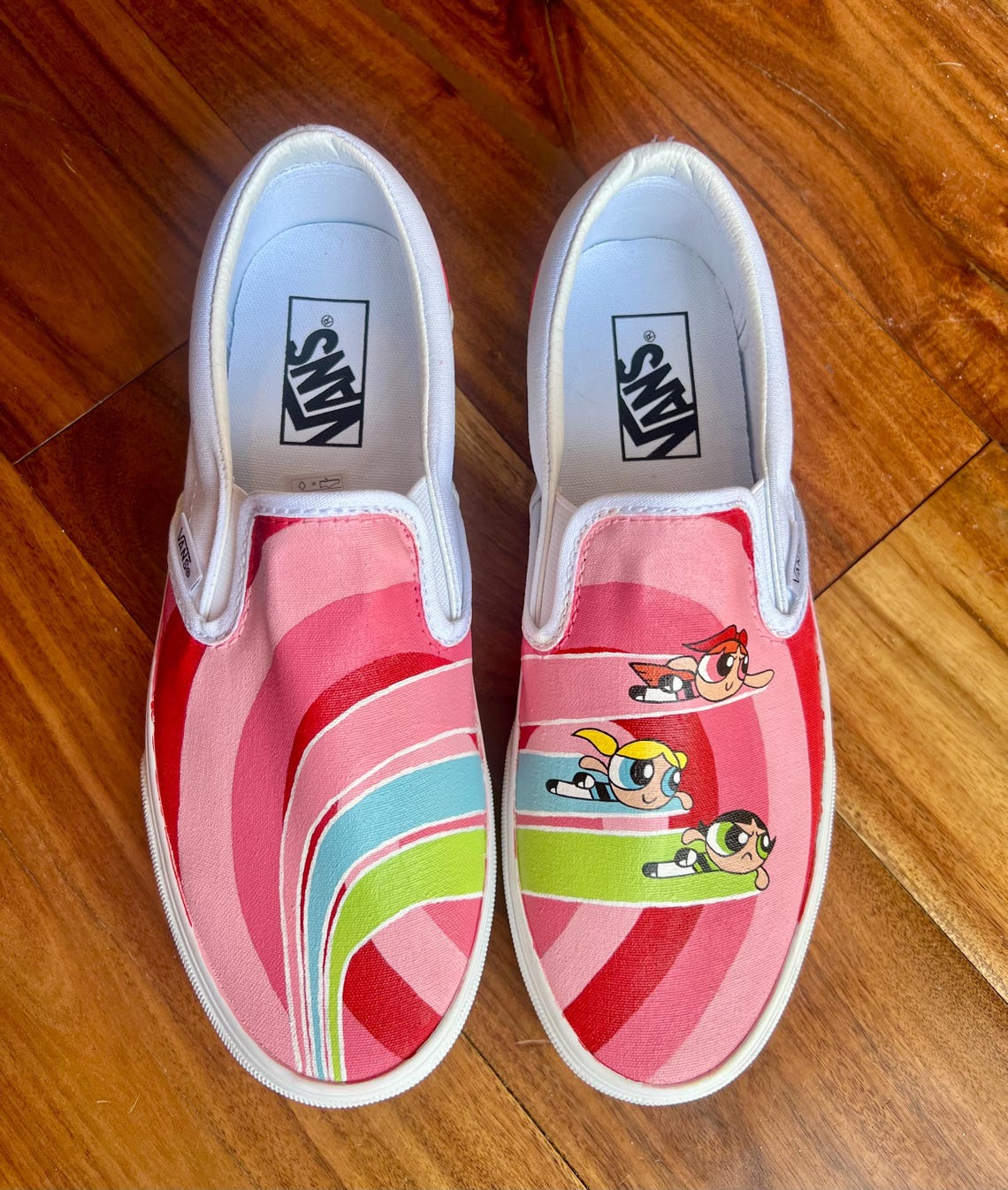 Custom Powerpuff Girls Themed Hand-painted Vans | Baby Through Adult ...