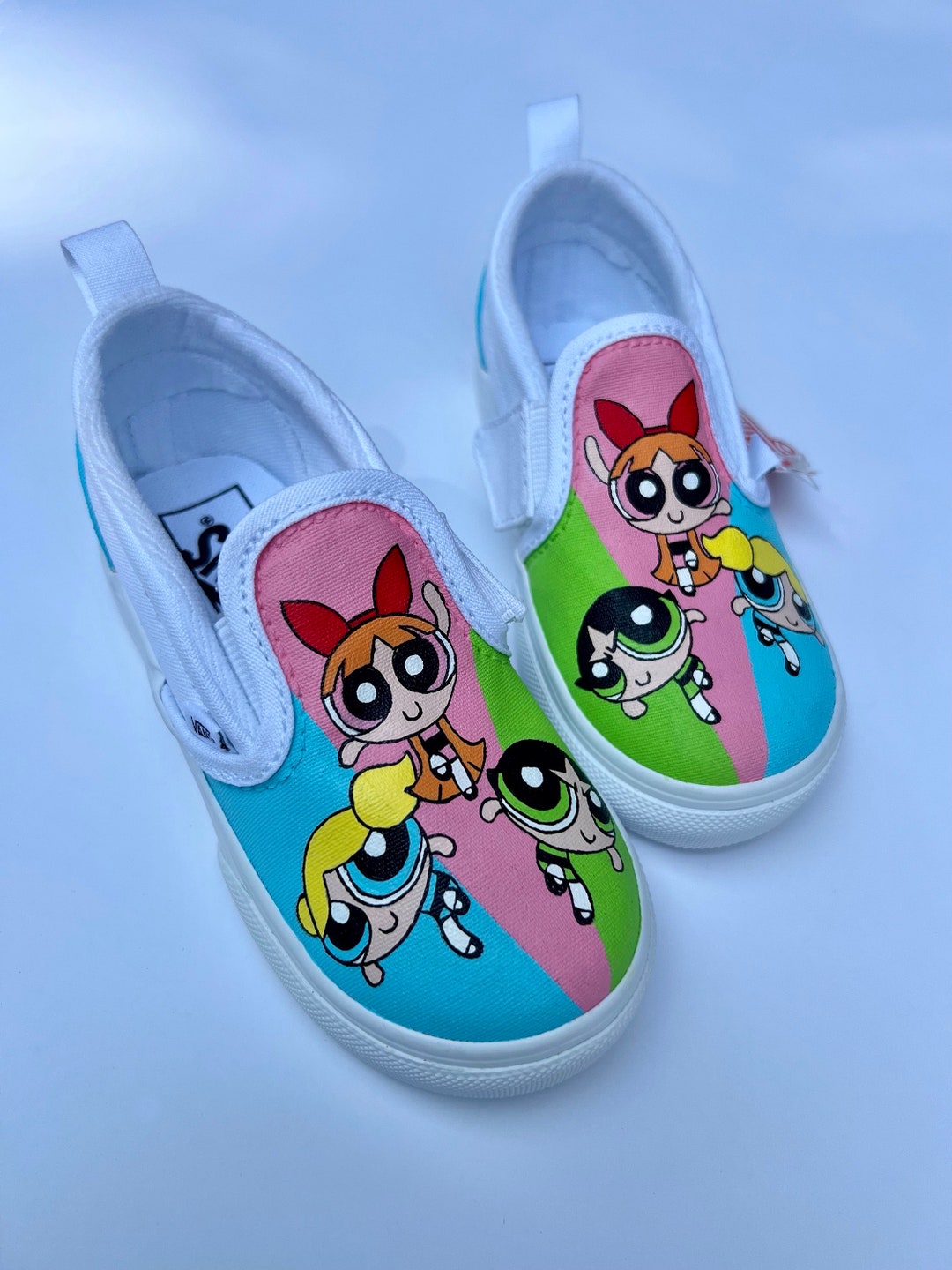Custom Powerpuff Girls Themed Hand-painted Vans | Baby Through Adult ...