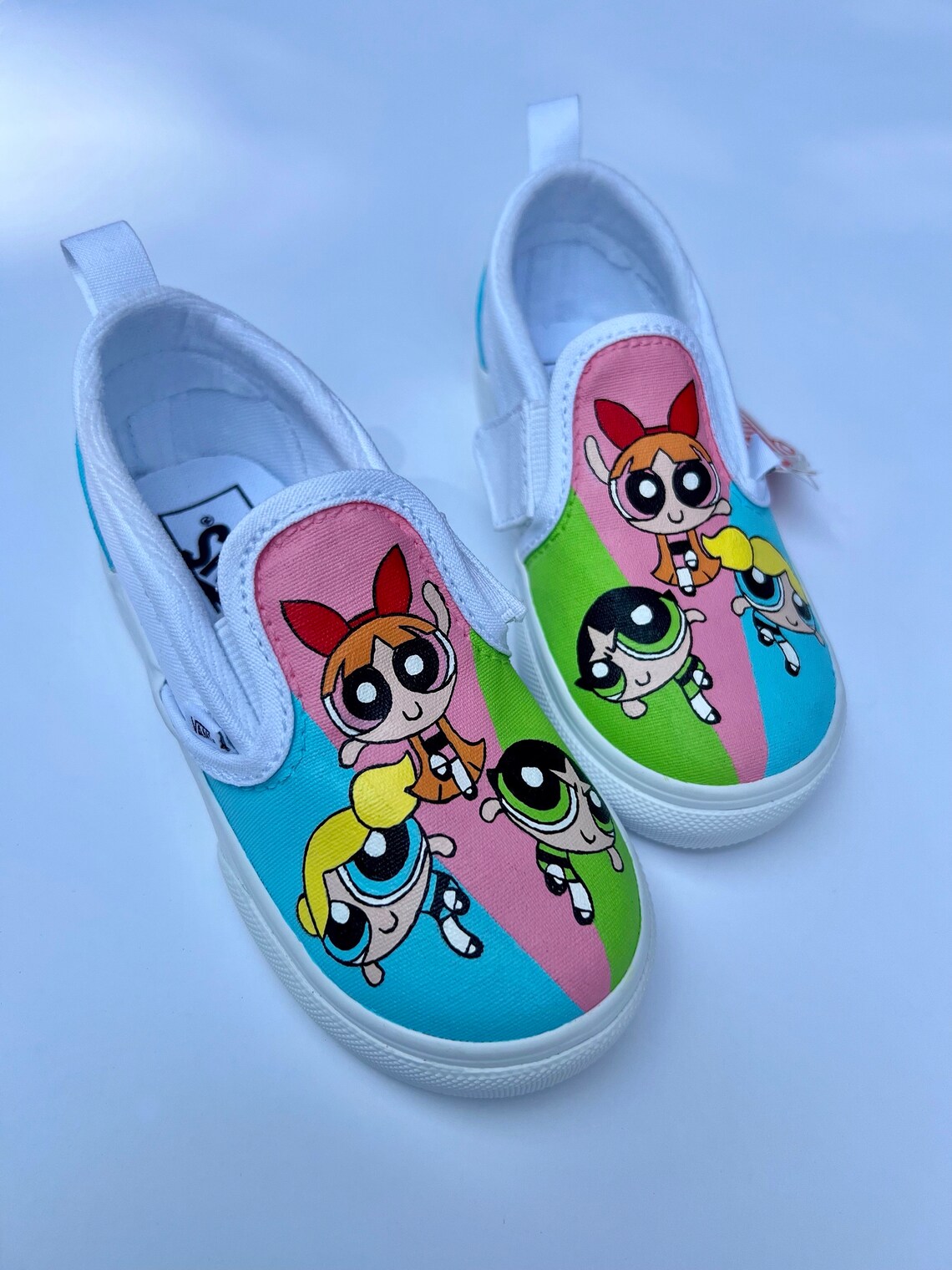 Custom Powerpuff Girls Themed Hand-painted Vans | Baby Through Adult ...