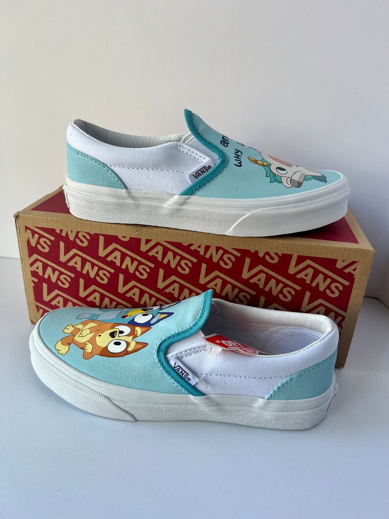 Custom Bluey Themed Hand-painted Vans | Baby Through Adult Sizes ...