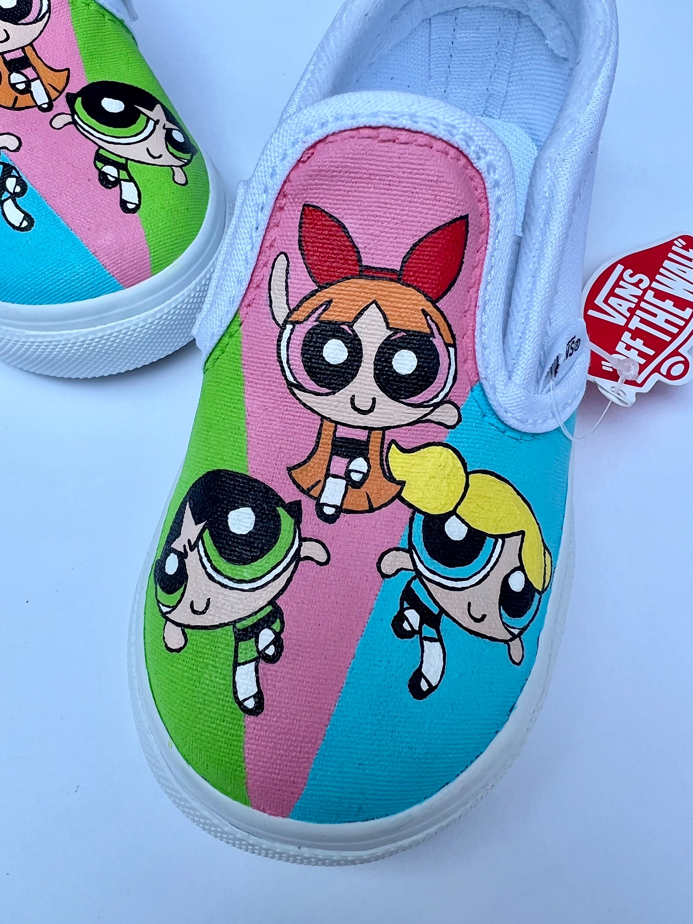 Custom Powerpuff Girls Themed Hand-painted Vans | Baby Through Adult ...