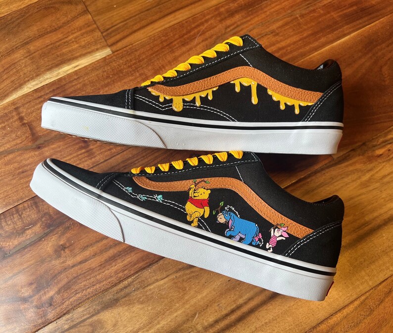 Custom Winnie the Pooh Bear Themed Hand-painted Vans - Etsy