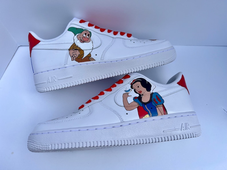 Custom Fairytale Snow White and Dwarfs Hand-painted Nike Air Force 1’s ...