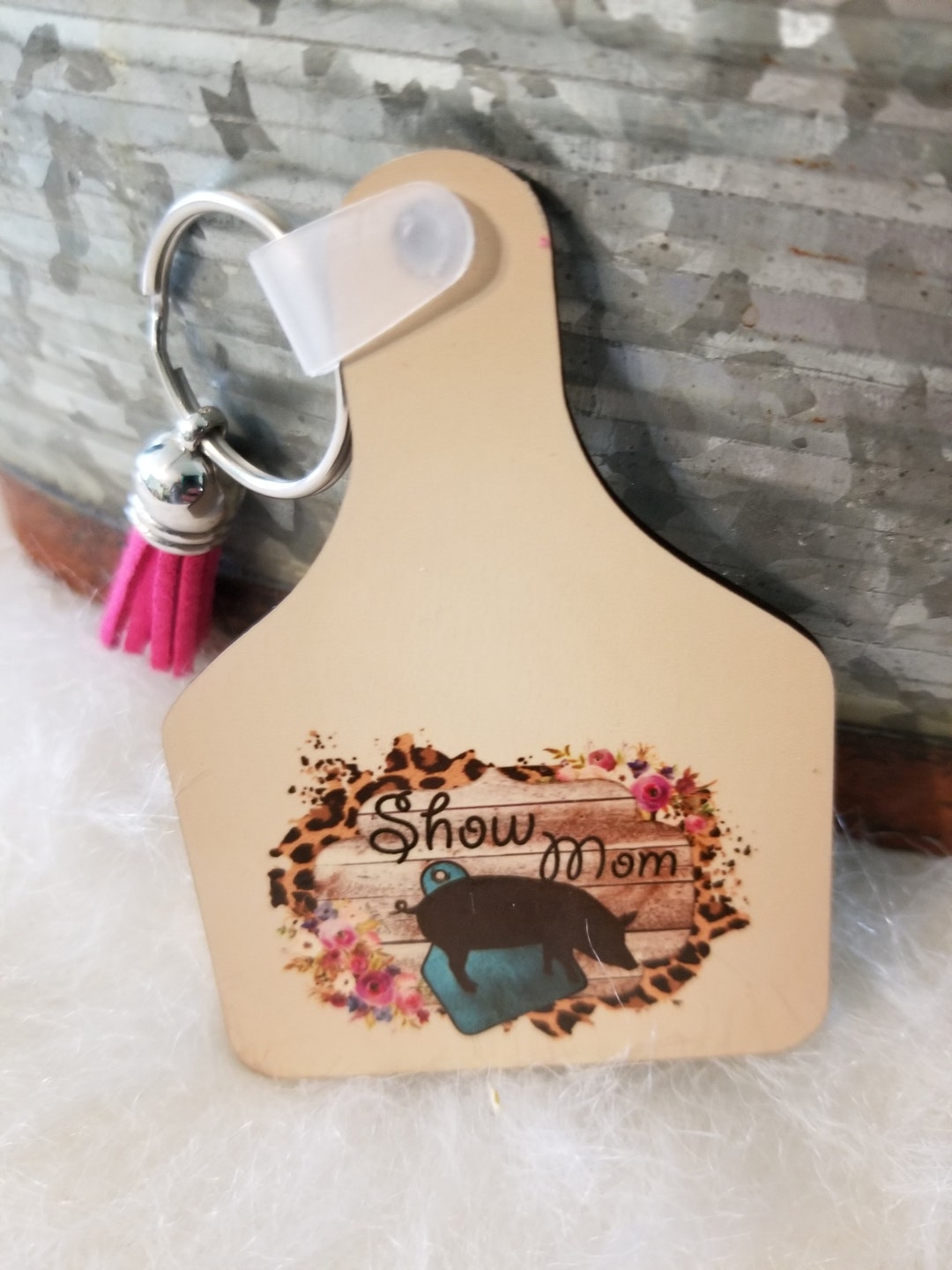Show Mom Pig Sow Cow Tag Key Chain Cow Ear Tag. Goats - Etsy