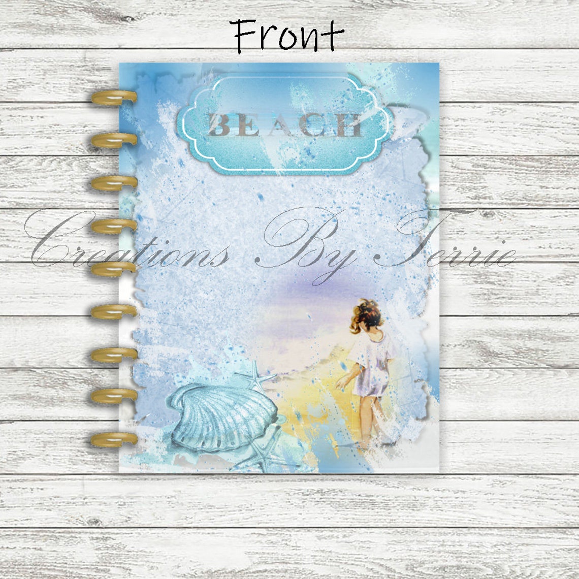 Watercolor Beach planner Cover Planner Double Sided Binder - Etsy