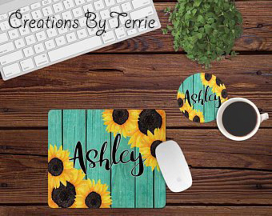 Desk SET mouse Pad and Coaster Personalized Gift-desk Decor-co-worker ...