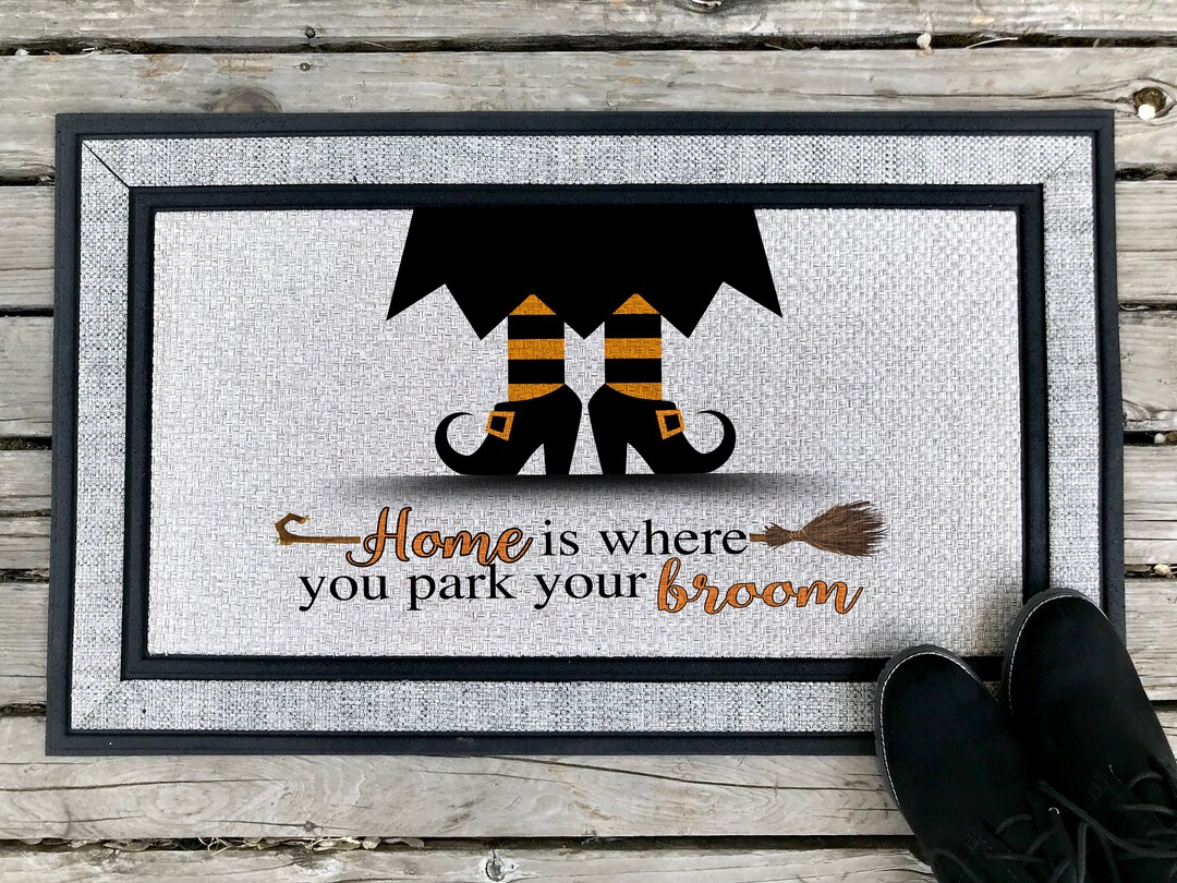 Halloween-witches Broom Door Mat Door Rug Welcome Doormats Fall Door ...