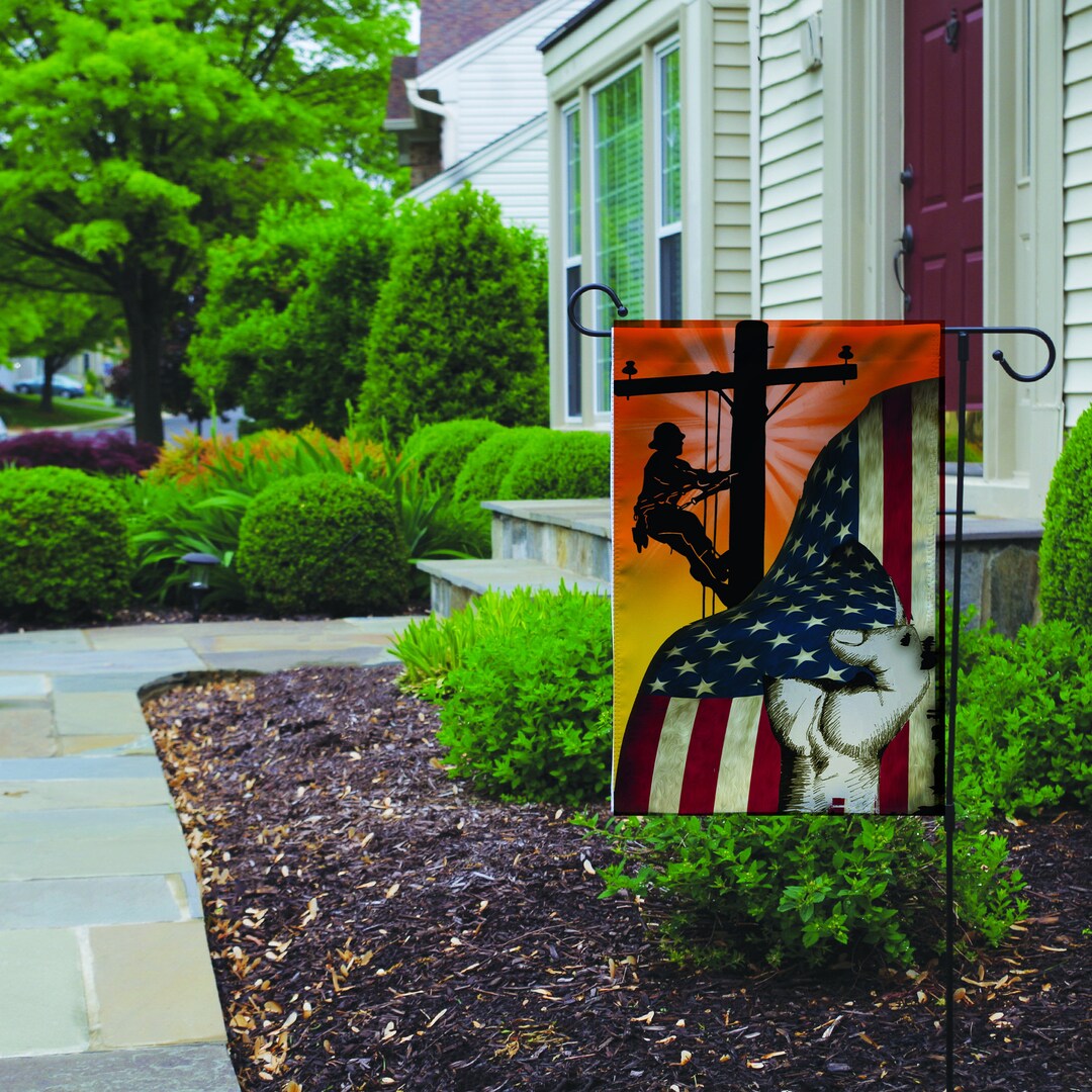 Lineman Cross American Garden Flag for the Yard, Yard Flag - Etsy
