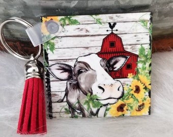 Cow Heifer,cow Tag Bandana, Cow Tag Key Chain, Keyrings - Etsy