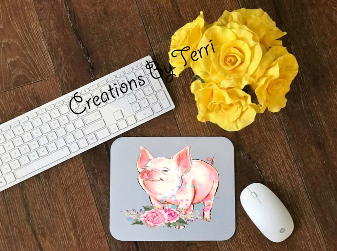 Watercolor Pig Mouse Pad Computer Mouse Pad Office - Etsy