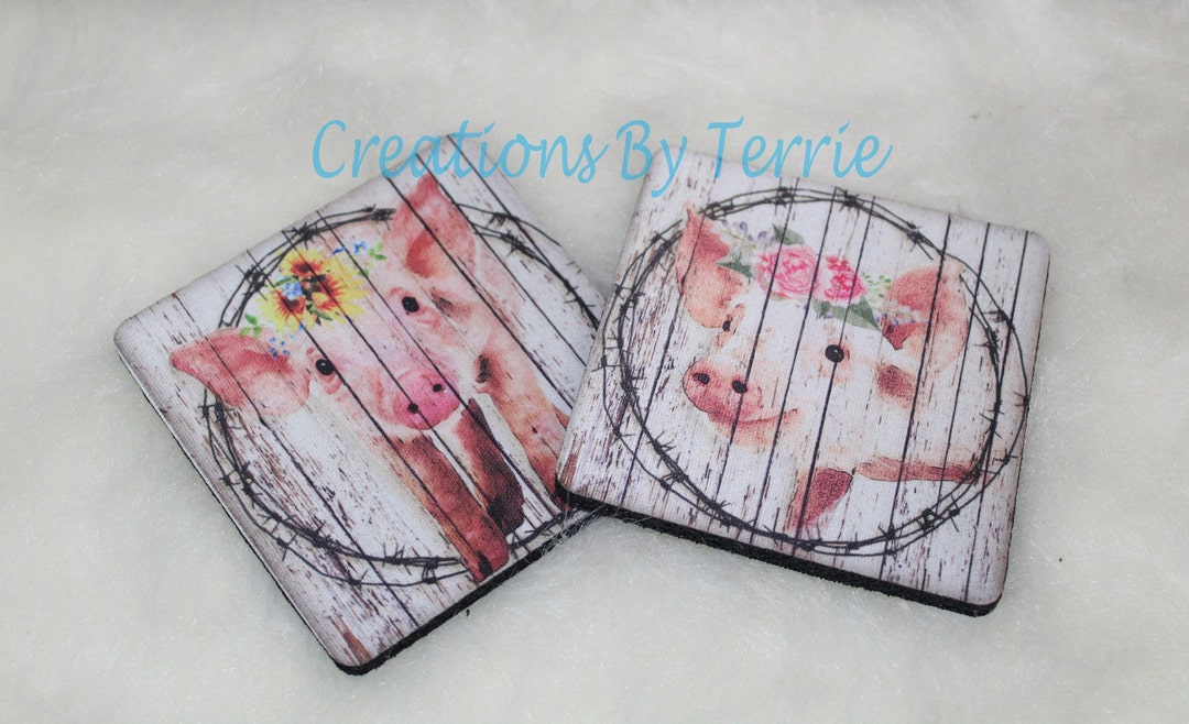 Set of Cute Coaster-morning Coffee-pigs Coasters, Pigs, Sow Desk ...